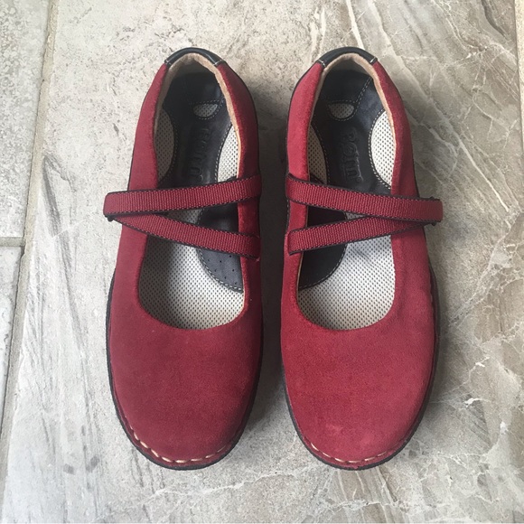 Born | Shoes | Born Red Suede Strap Slip On Mary Jane Girls Shoes Size ...